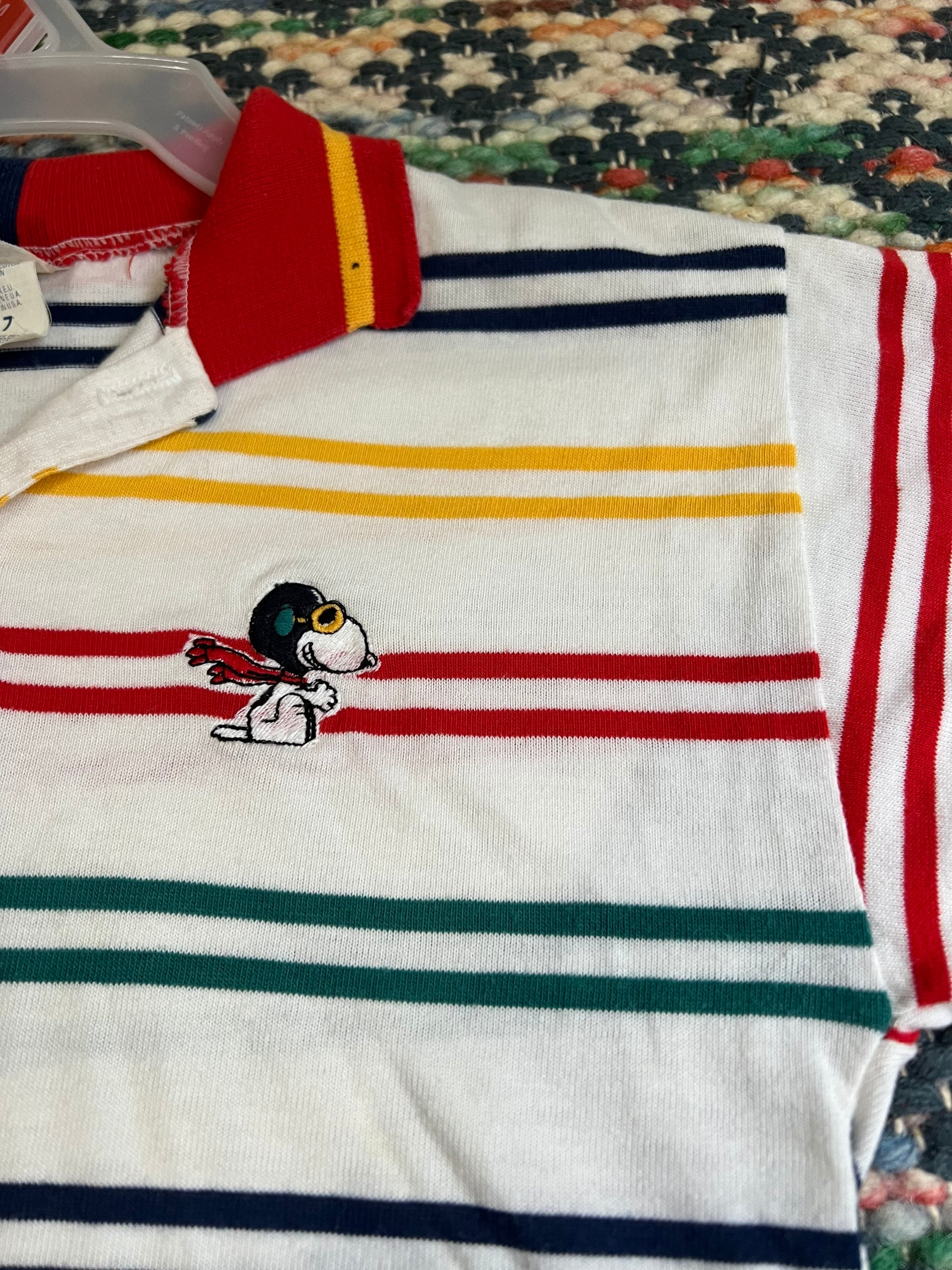 1980s Snoopy Great Baron Striped Polo Tshirt Sz 7 - Etsy