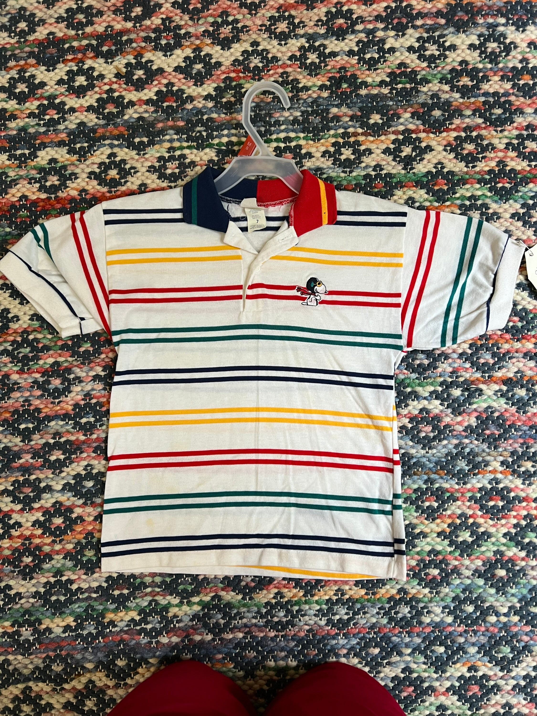 1980s Snoopy Great Baron Striped Polo Tshirt Sz 7 - Etsy