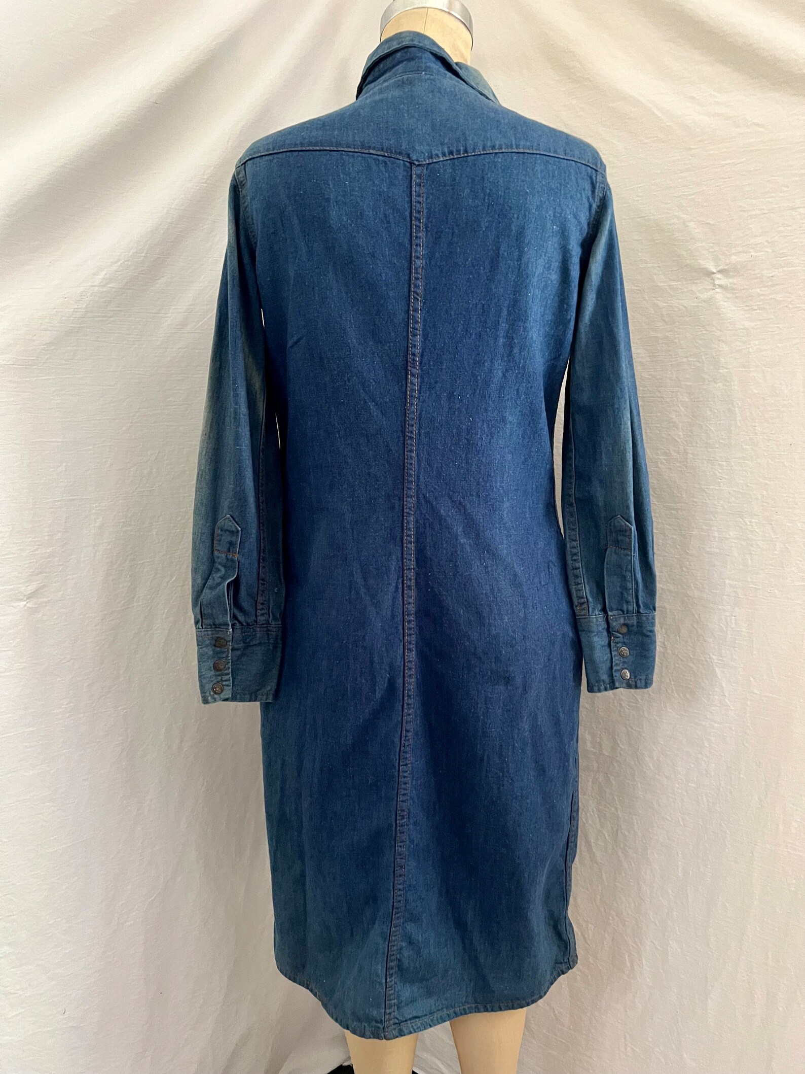 1970s Vintage Sears Denim Snap Front Dress Sz S - Etsy