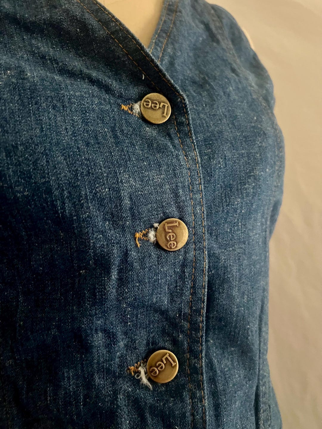 1970s Vintage Lee Denim Vest and Skirt Set Sz S - Etsy