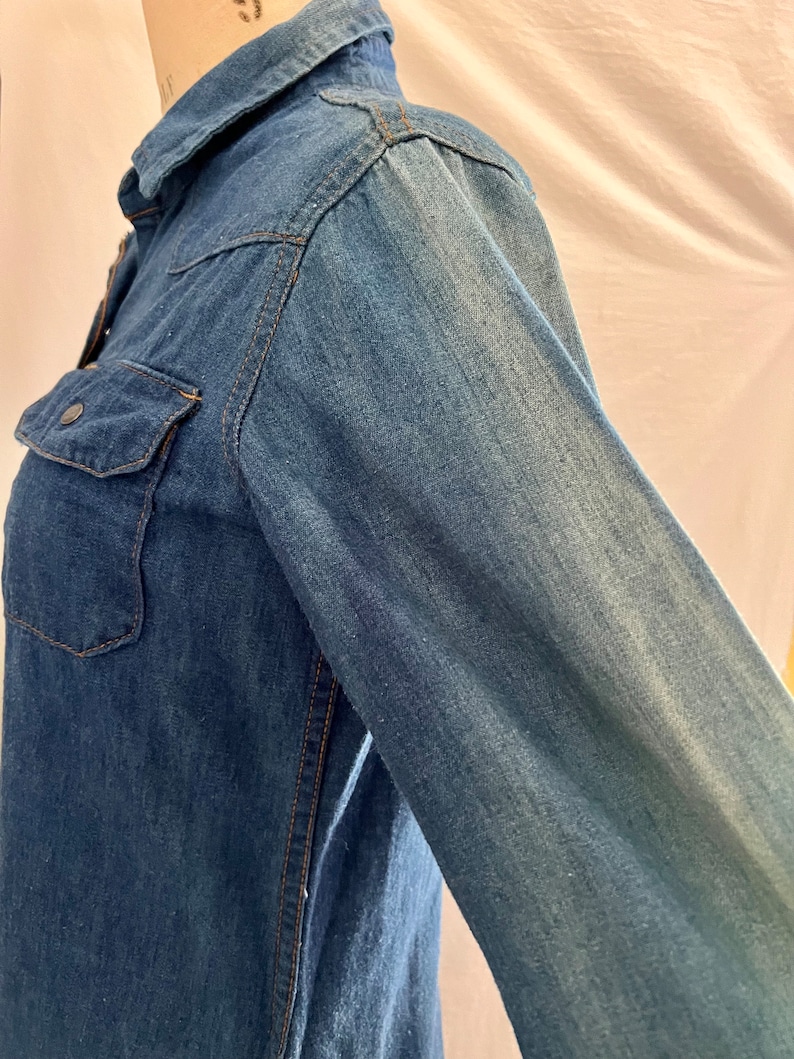1970s Vintage Sears Denim Snap Front Dress Sz S - Etsy