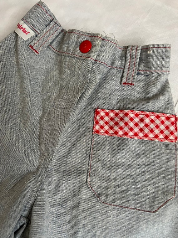 1970s vintage 4t chambray and red checked shorts - Gem