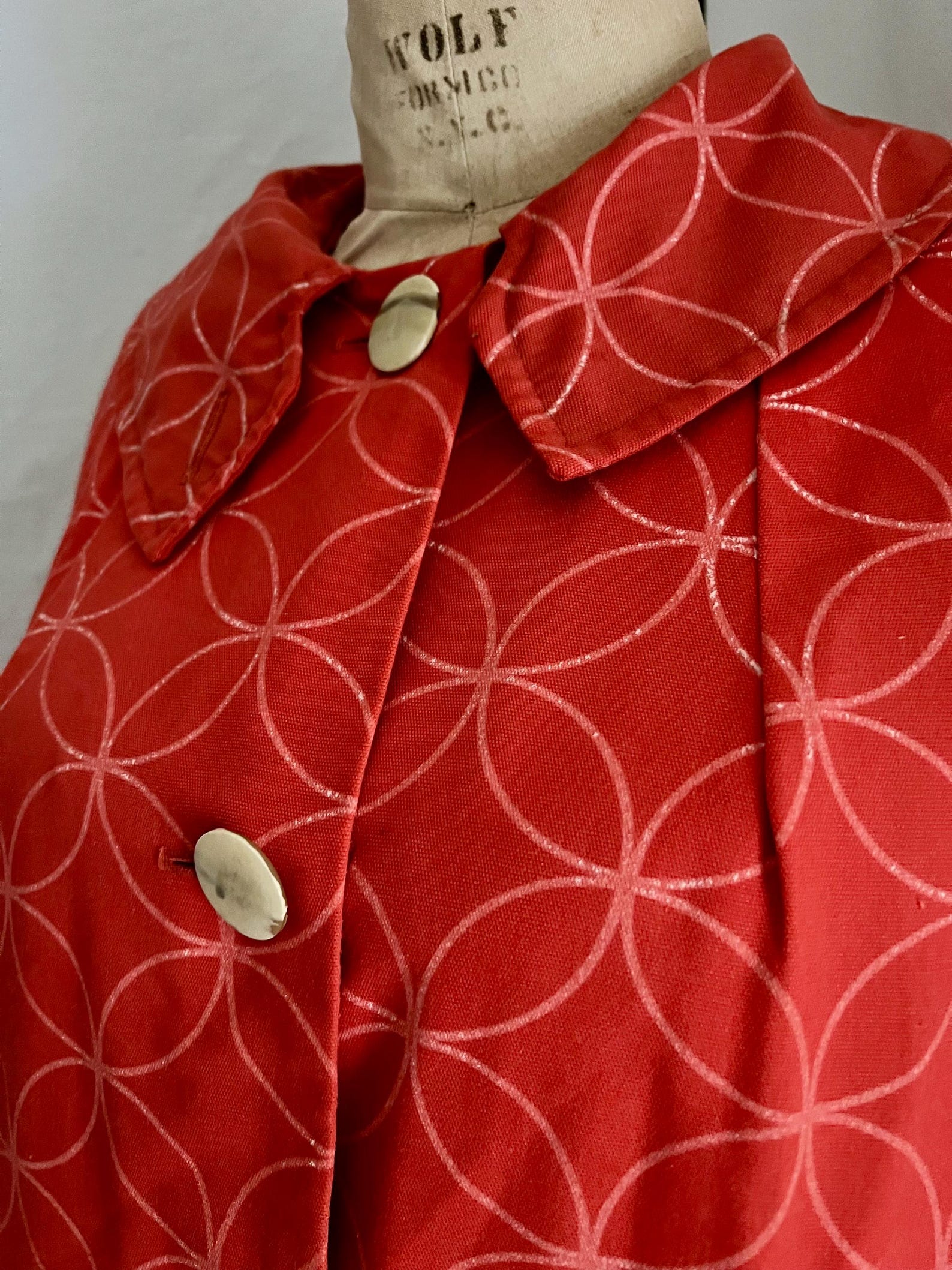 1950s Vintage Atomic Red Canvas Jacket Sz Xl - Etsy