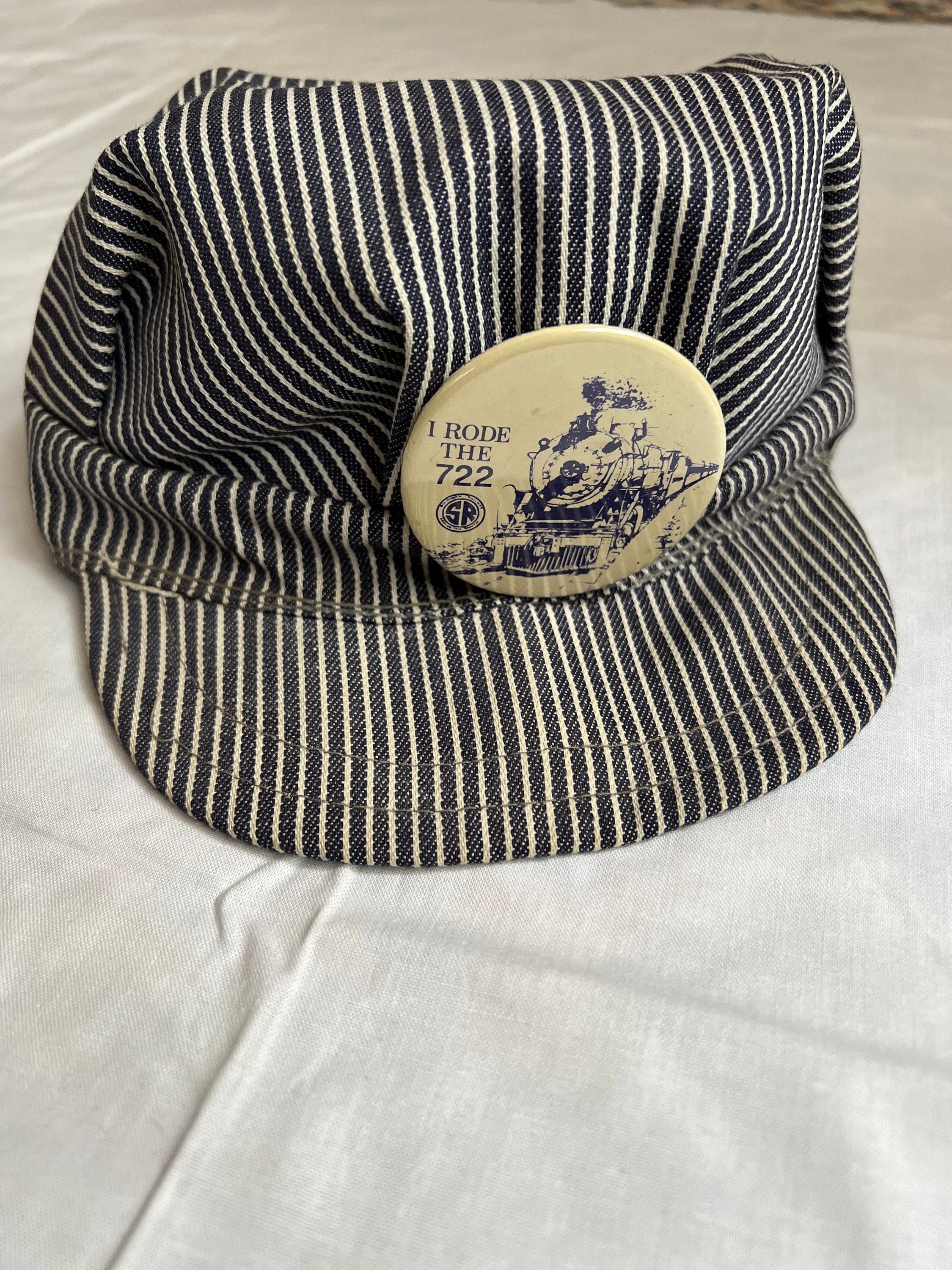 1970s Kids Hickory Striped Railroad Engineer Cap - Etsy