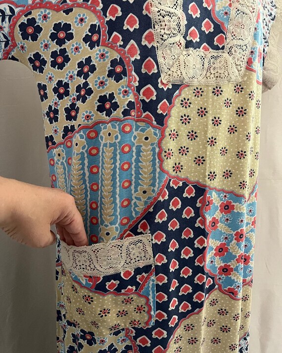 1960s vintage patchwork jersey maxi dress - Gem