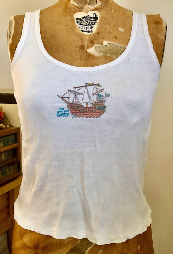 1960s/70s rare single stitch Capt Crunch cotton tank … - Gem