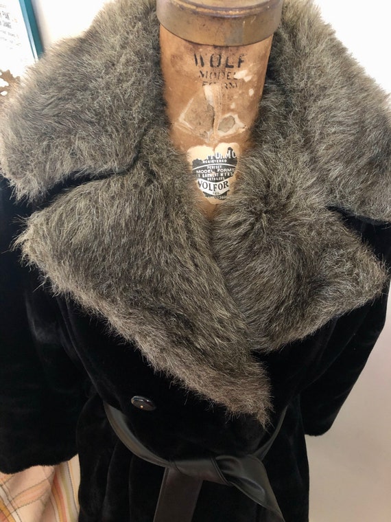 1970s velvety faux fur two tone penny lane jacket xs-l - Gem