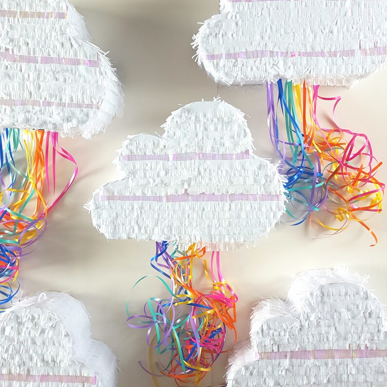 Rainbow Cloud Pull String Pinata - Etsy UK