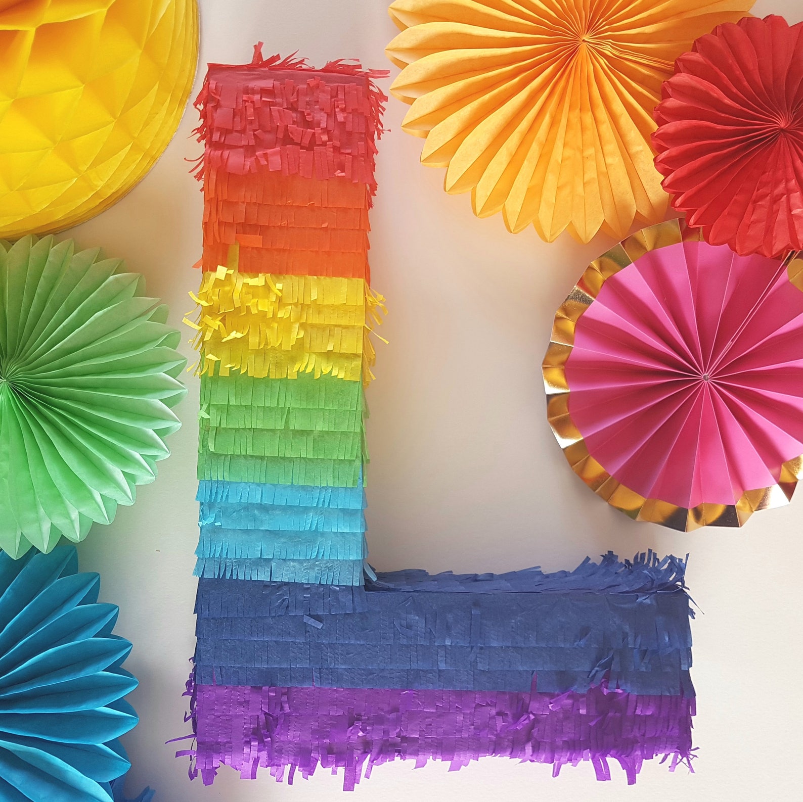 Rainbow Letter Pinata - Etsy