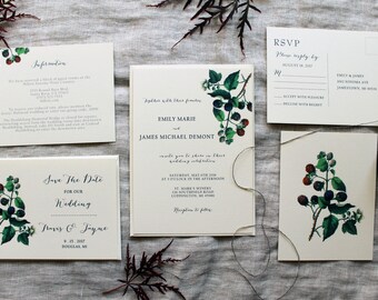 Apple Wedding Invitation Set Fall Wedding Invitations | Etsy