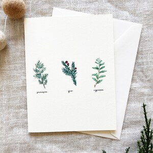 Evergreen Cards Set of 10 | Christmas Blank Greeting Cards With ...