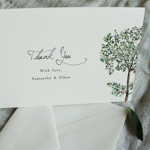 Olive Tree Wedding Thank You Card Set | Olive Branch Thank You Notes ...