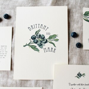 Blueberry Wedding Invitation Suite | Vintage Wedding Invitation Set ...