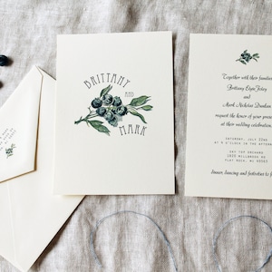Blueberry Wedding Invitation Suite | Vintage Wedding Invitation Set ...