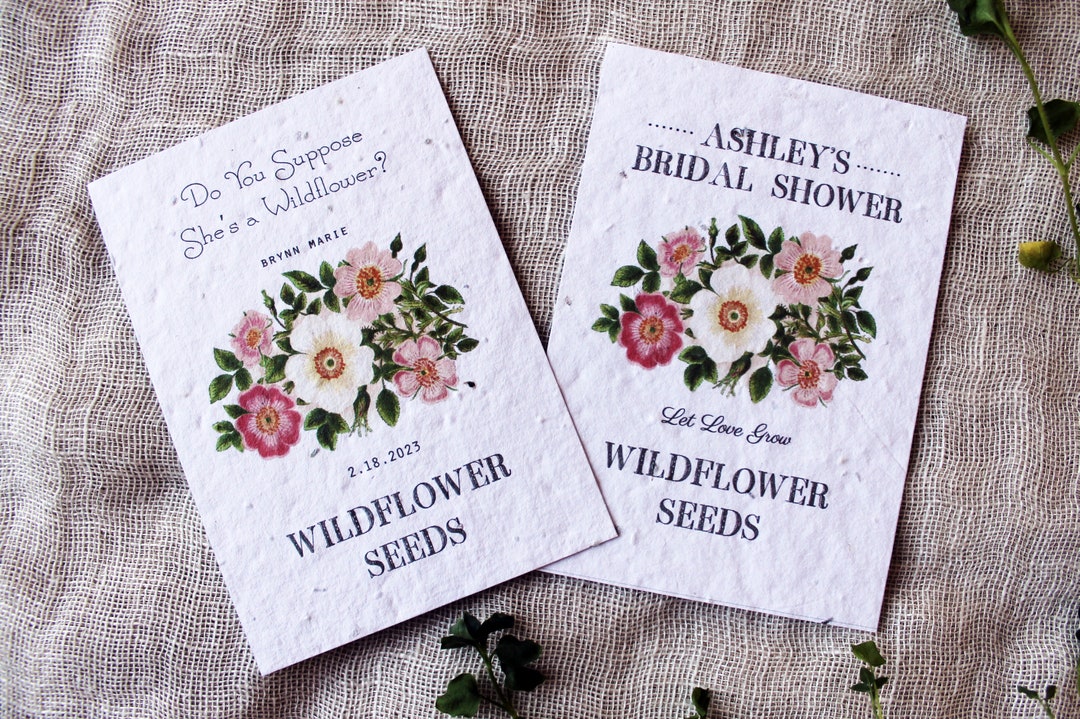 Flower Seed Paper Favors for Sustainable Wedding Shower or Birthday - Etsy