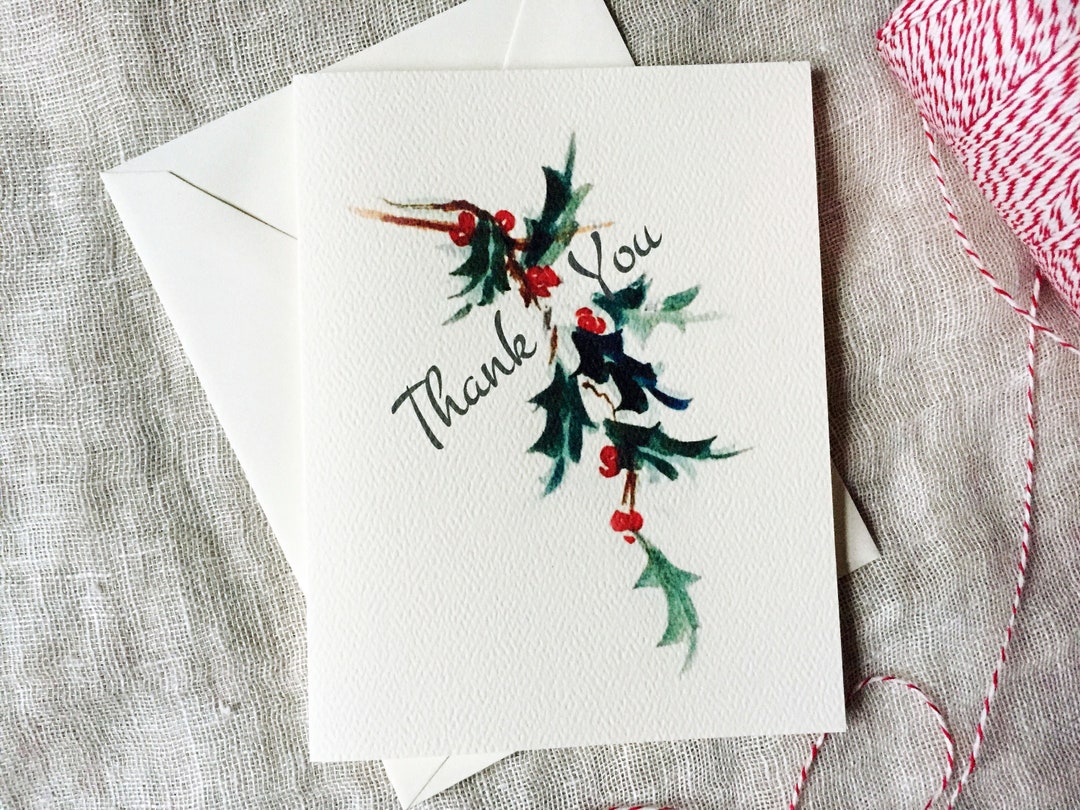 Christmas Thank You Cards Set of 10 With Envelopes - Etsy
