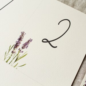 Lavender Table Numbers | Floral Table Numbers | Table Numbers Printable ...
