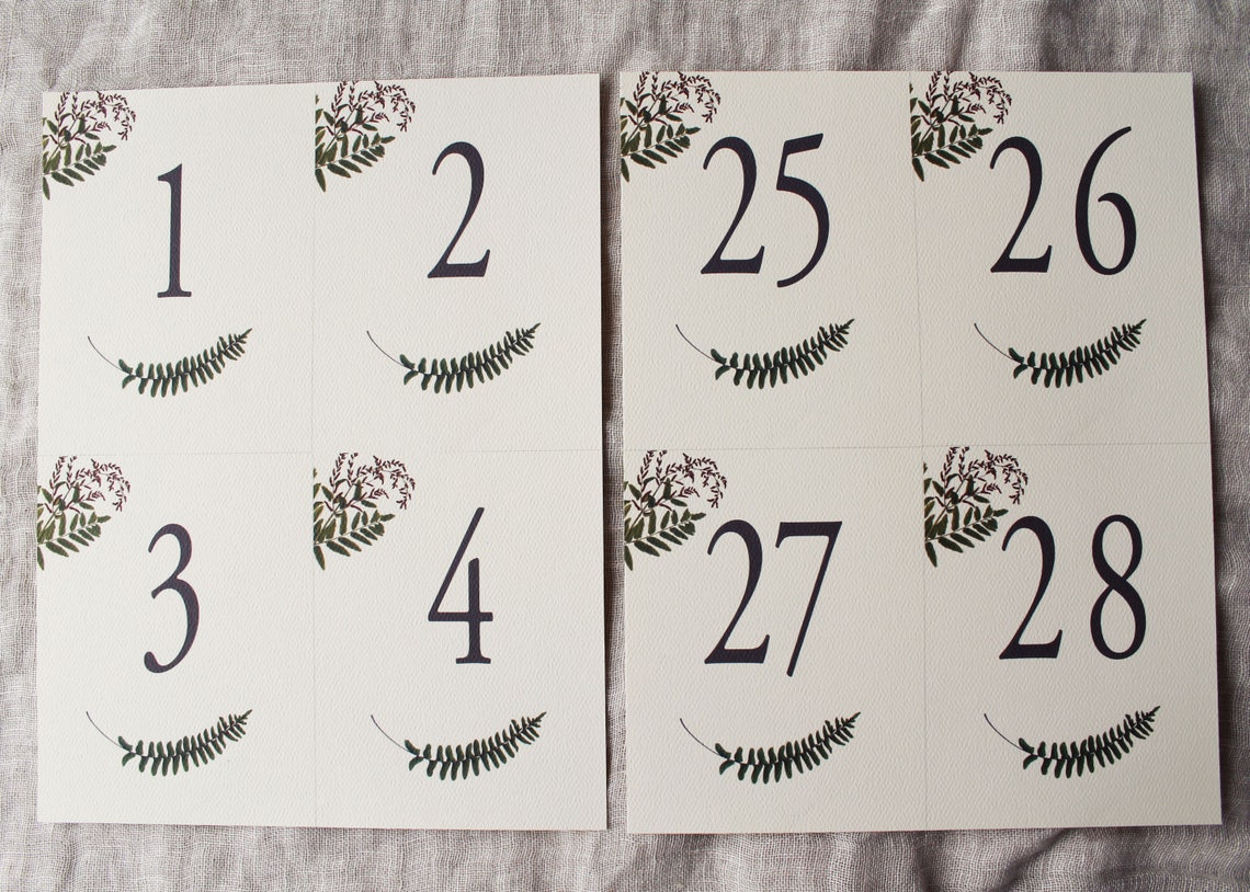 Botanical Table Numbers Wedding Table Numbers Table - Etsy