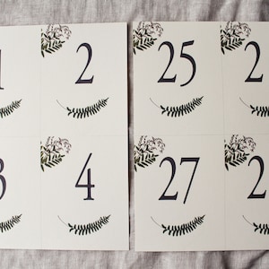 Botanical Table Numbers | Wedding Table Numbers | Table Numbers ...