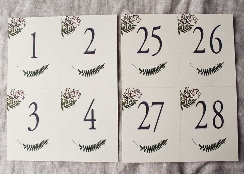 Botanical Table Numbers Wedding Table Numbers Table - Etsy