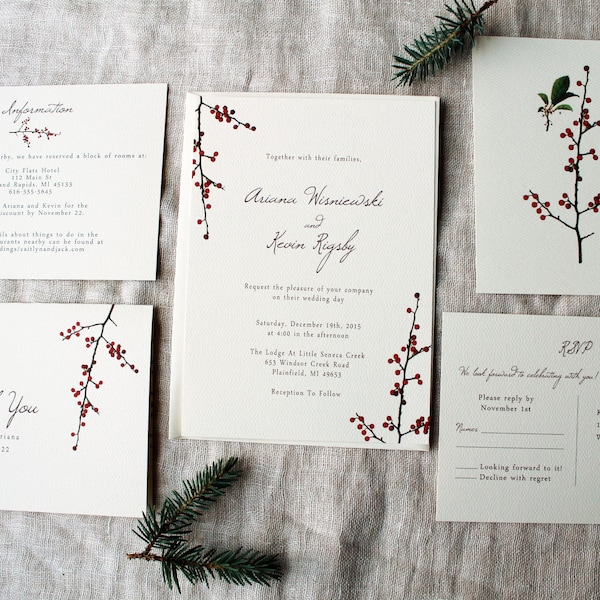 Christmas Wedding Invitations - Etsy