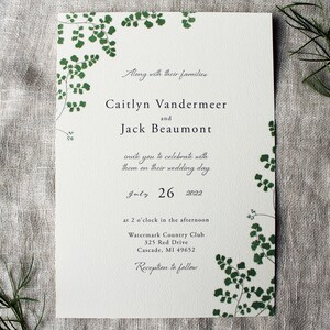 Fern Wedding Invitation Suite | Greenery Wedding Invitations Printed ...