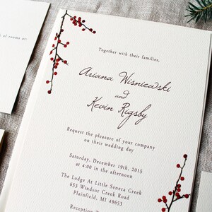 Berry Wedding Invitation Suite | Winter Wedding Invitation Set ...