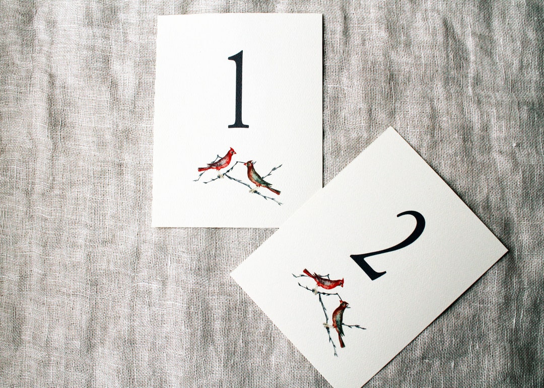 Cardinal Wedding Table Numbers | Cardinal Bird Table Numbers | Table ...
