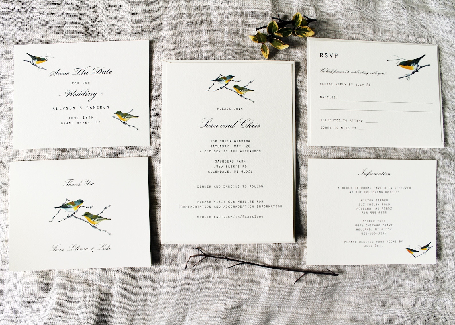 Bird Wedding Invitation Template | Bird Wedding Suite Editable | Bird ...