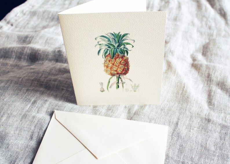Pineapple Blank Folded Note Cards with Envelopes Pineapple | Etsy