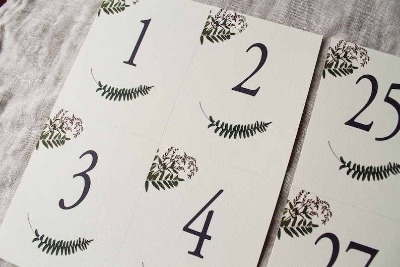 Botanical Table Numbers Wedding Table Numbers Table - Etsy