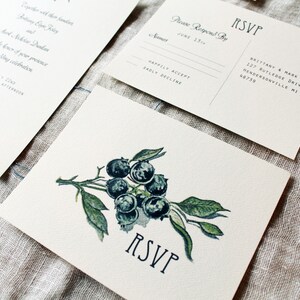 Blueberry Wedding Invitation Suite | Vintage Wedding Invitation Set ...