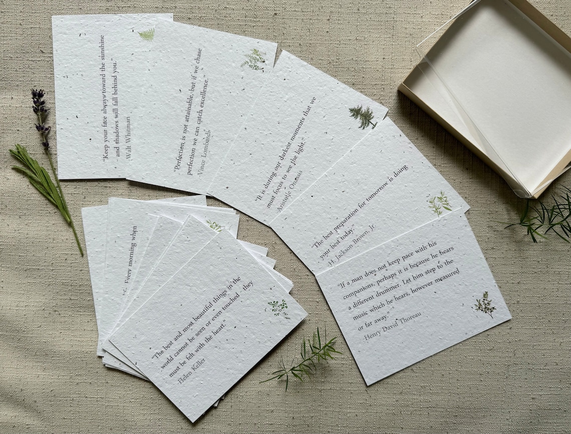 Inspirational Quote Cards Set Boxed for Mindfulness Gift - Etsy