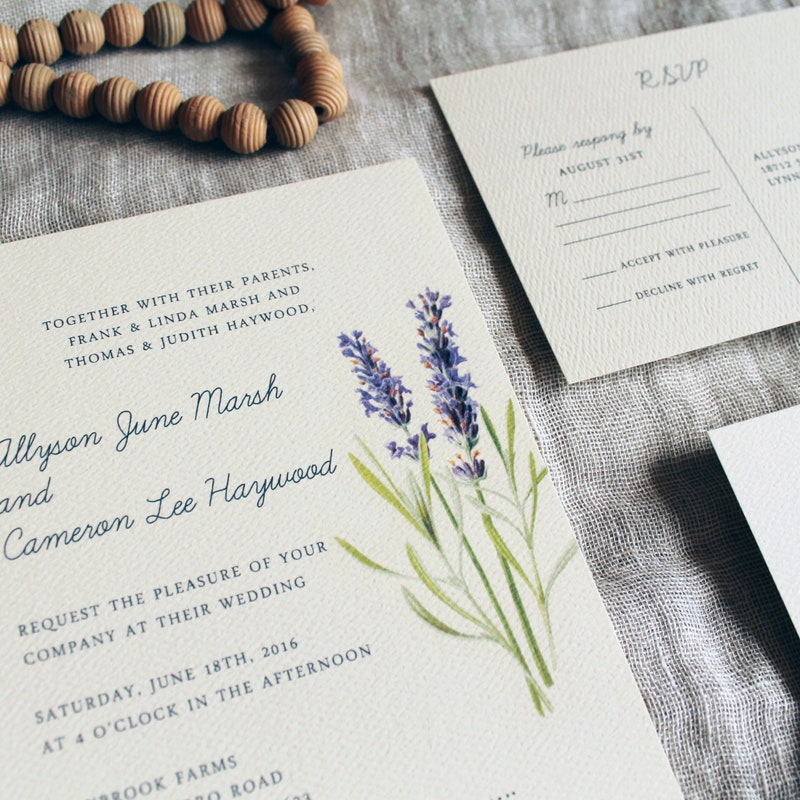 Lavender Invitations - Etsy