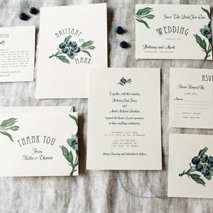 Blueberry Wedding Invitation Suite | Vintage Wedding Invitation Set ...
