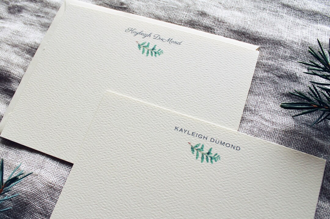 Pine Note Cards With Envelopes Set of 24 Flat - Etsy