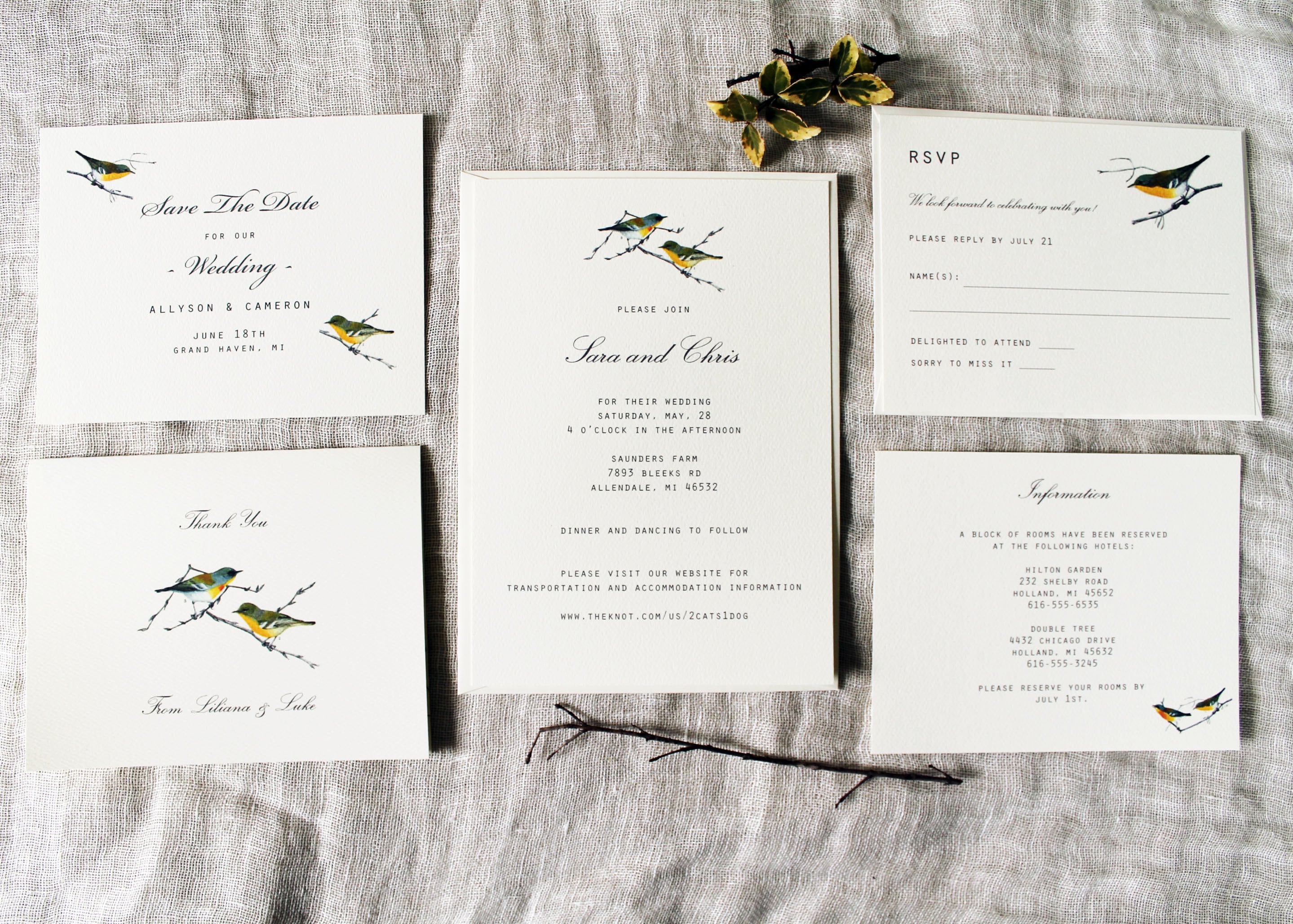 Bird Wedding Invitation Set | Rustic Wedding Invitation Download ...