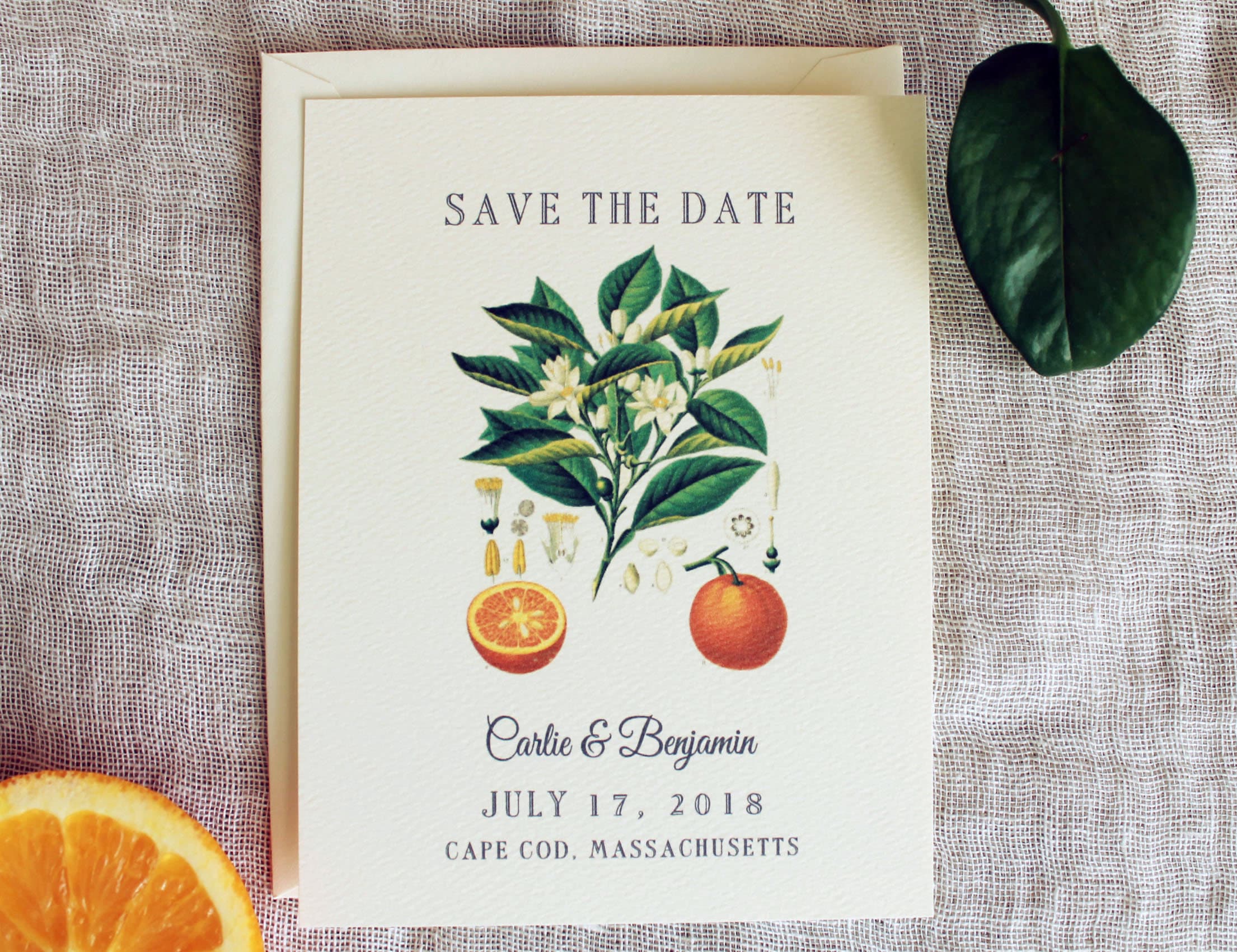 Orange Blossom Wedding Save the Date | Citrus Wedding Invitation Set ...