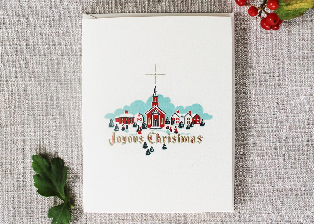 Vintage Church Christmas Cards Set of 10, Vintage Christmas Card Design ...