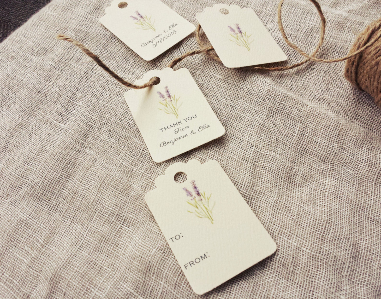 Lavender Favor Tags | Purple Floral Wedding Gift Tags Personalized ...