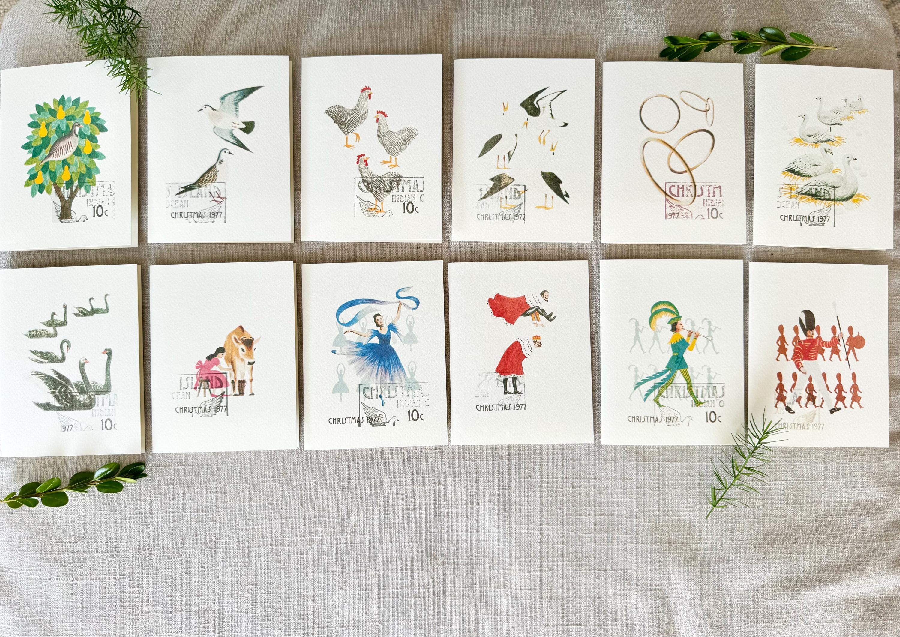 Twelve Days of Christmas Cards Gift Set - Etsy