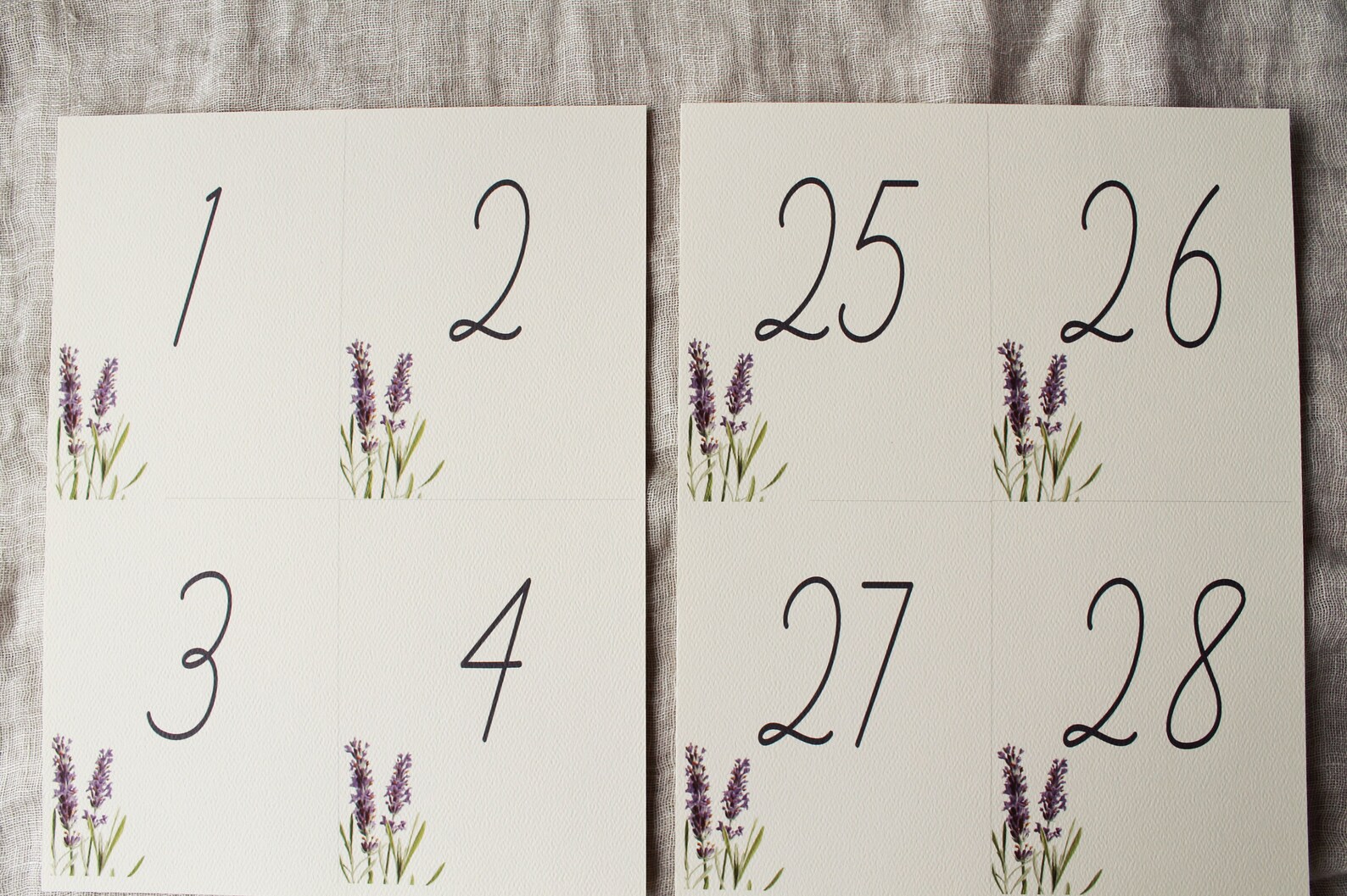Lavender Table Numbers | Floral Table Numbers | Table Numbers Printable ...