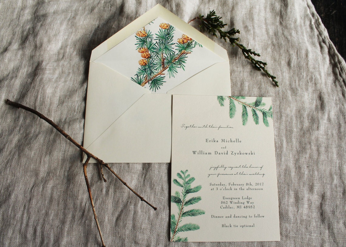 Pine Cone Envelope Liners Botanical Envelope Liners A7 - Etsy