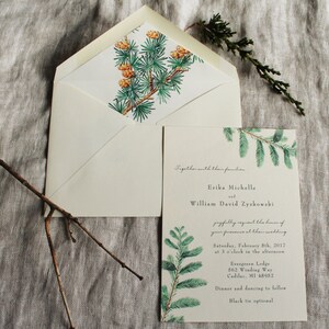 Pine Cone Envelope Liners | Botanical Envelope Liners A7 | Rustic Lined ...