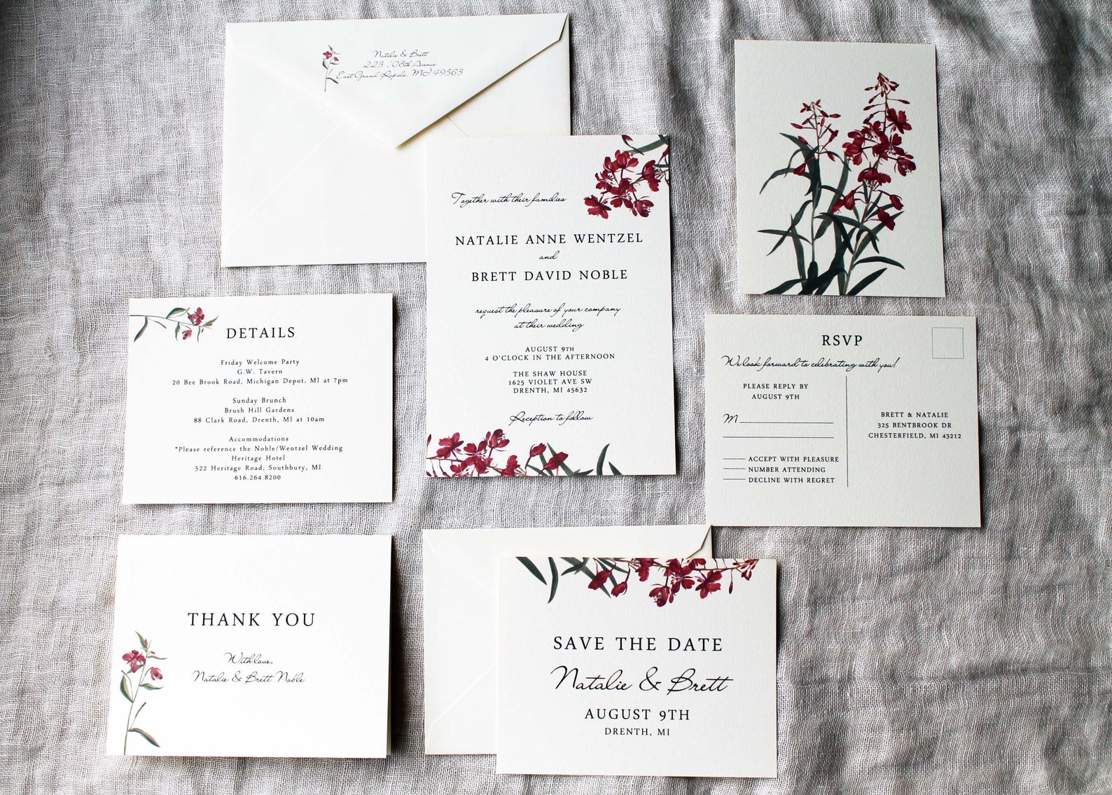 Fireweed Floral Wedding Invitation Template | Editable Floral Wedding ...