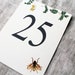 Bee Wedding Table Numbers Bee Table Numbers Printable Bee - Etsy