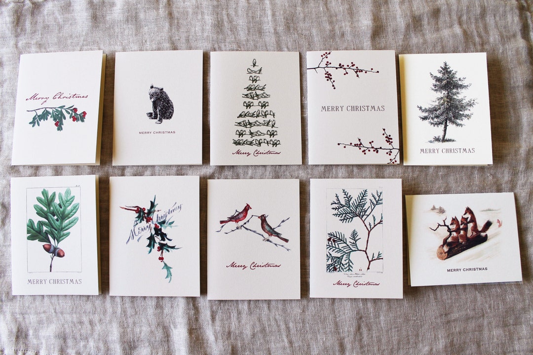 Christmas Cards Set of 10 Variety - Etsy