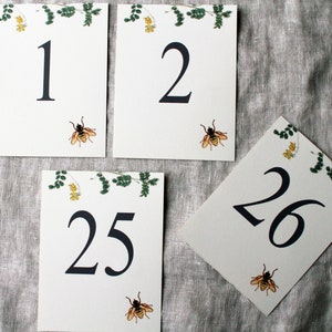 Bee Wedding Table Numbers | Bee Table Numbers Printable | Bee Table ...