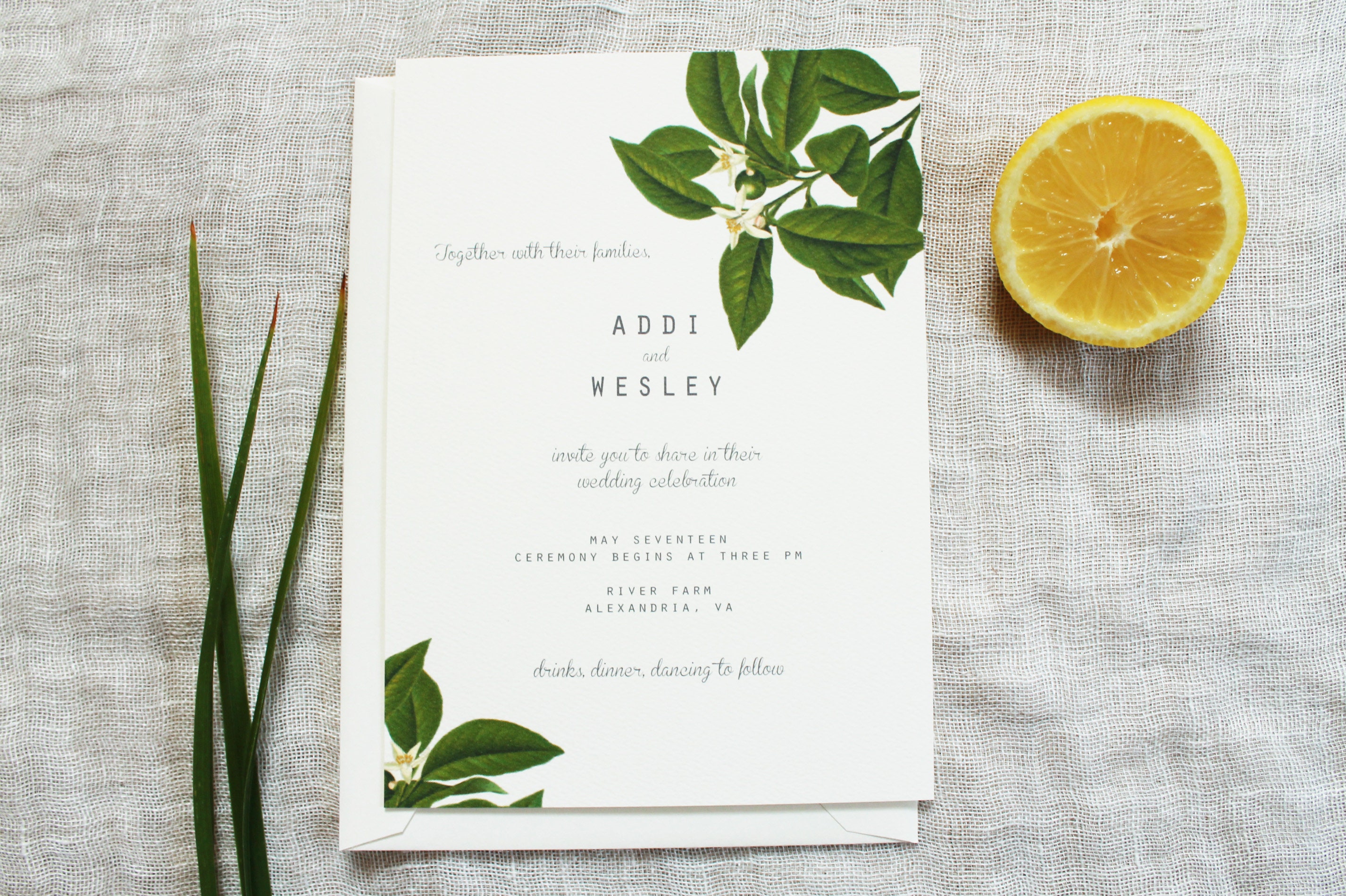 Lemon Wedding Invitation Template Lemon Invitation Editable | Etsy
