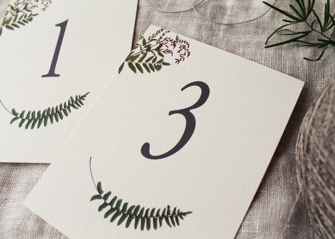 Botanical Table Numbers Wedding Table Numbers Table - Etsy